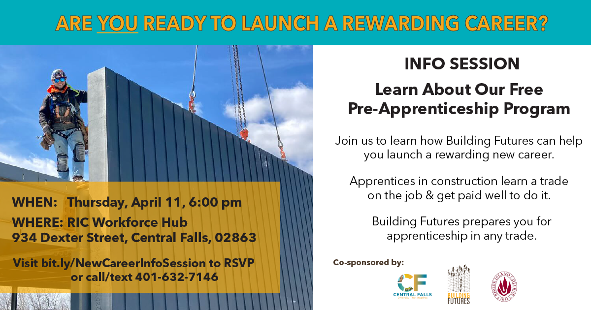 Central Falls Pre-Apprenticeship Info Session - Building Futures Rhode Island